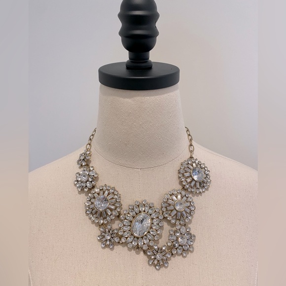 J. Crew | Jewelry | J Crew Stunning Statement Gold And Crystal Necklace ...